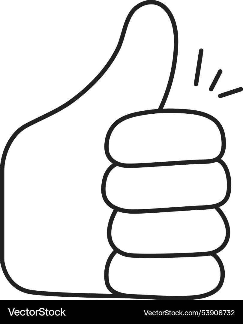 A thumbs up sign with white background Royalty Free Vector