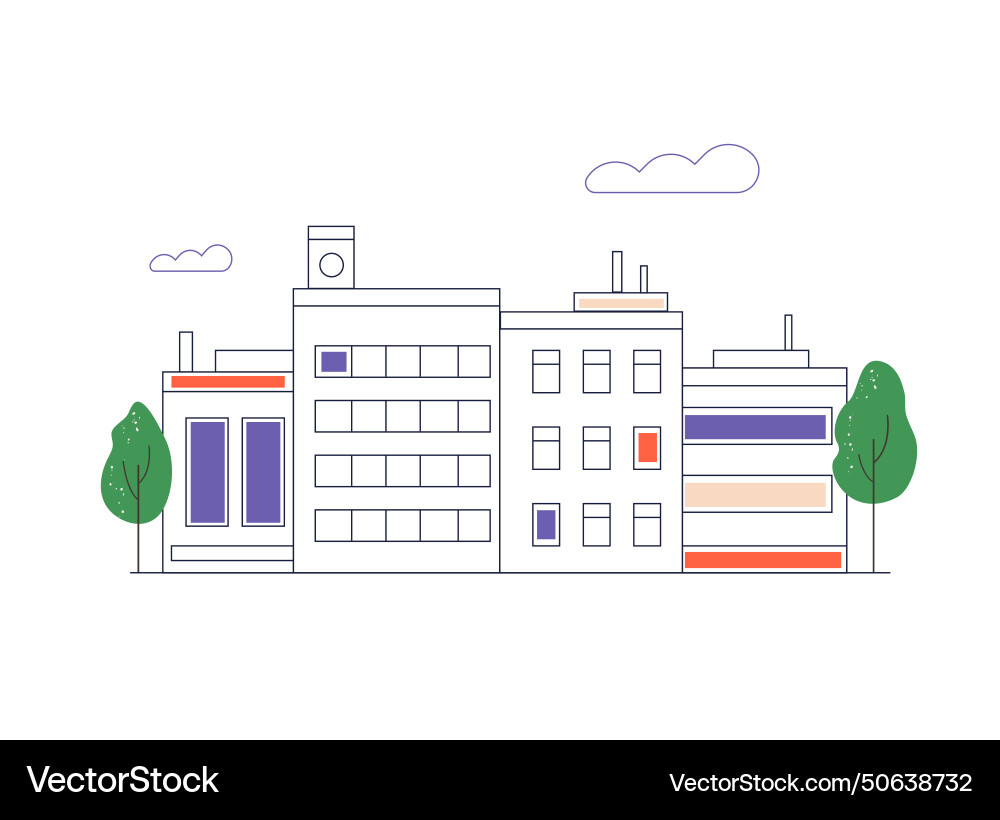 Abstract municipal building doodle construction Vector Image