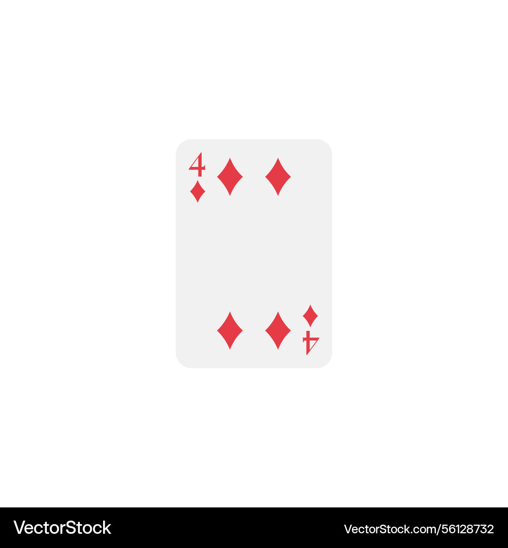 Diamonds 4 playing card Royalty Free Vector Image