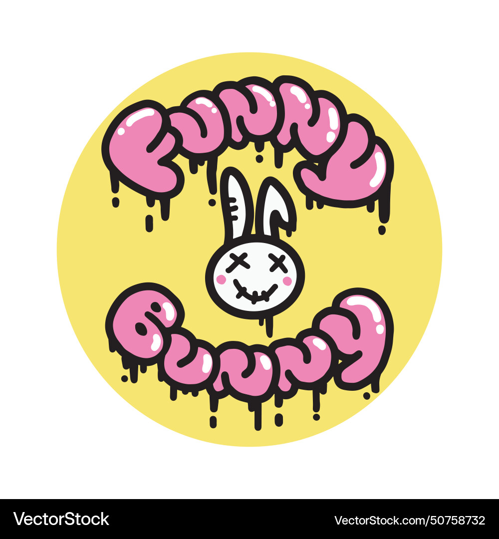 Funny bunny sticker Royalty Free Vector Image - VectorStock