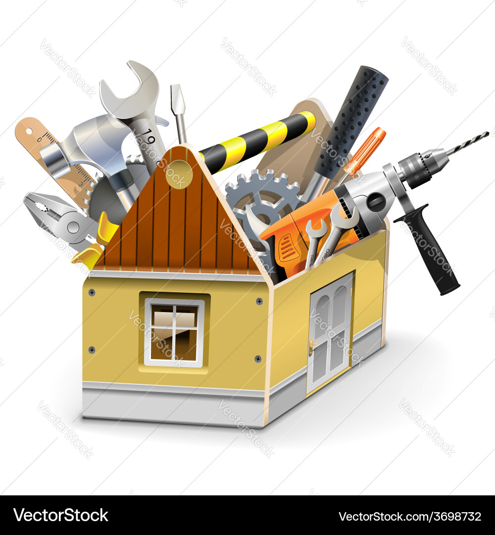 House toolbox Royalty Free Vector Image - VectorStock
