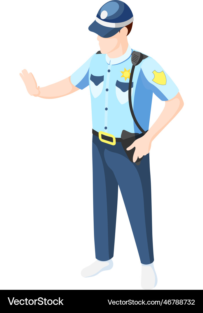 Isometric policeman Royalty Free Vector Image - VectorStock
