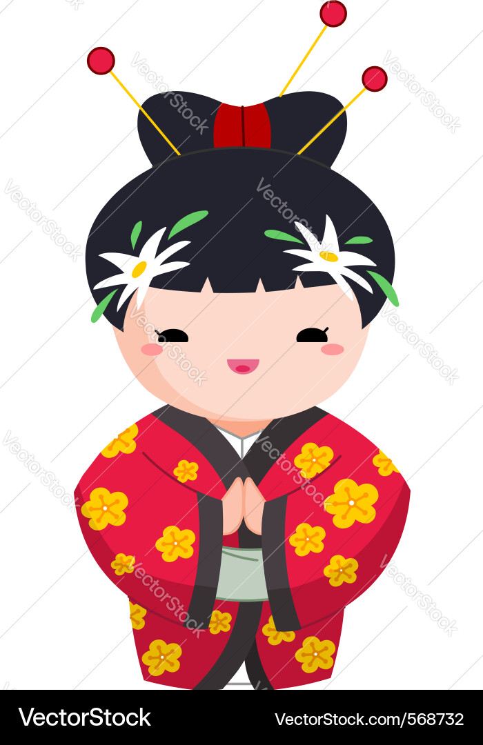 Japanese girl Royalty Free Vector Image - VectorStock