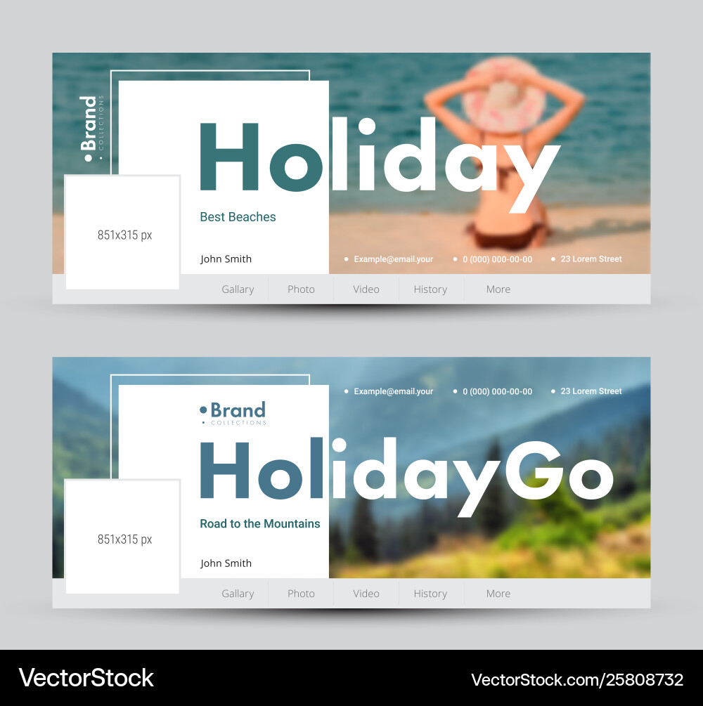 Social network banner design with square white Vector Image