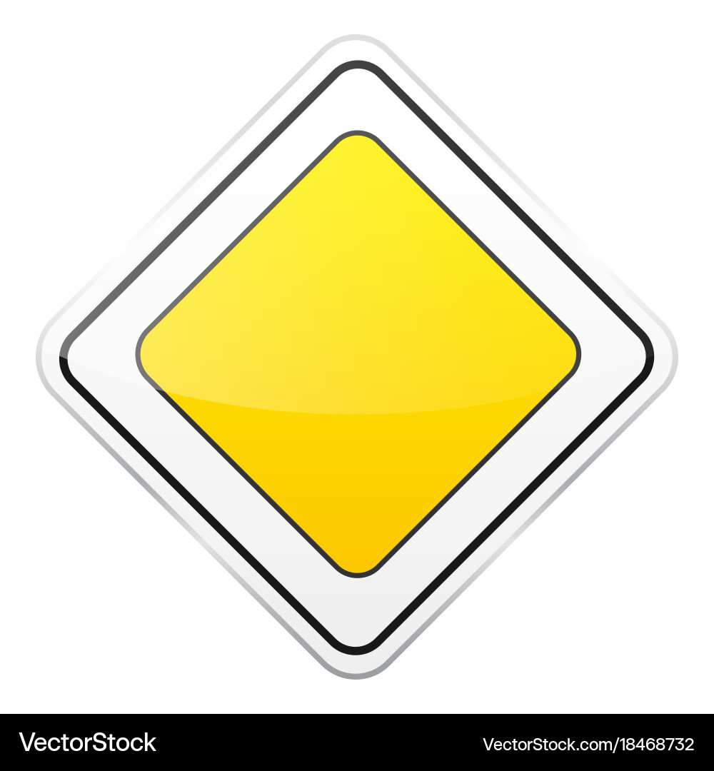 Yellow Traffic Sign - Roadway Control Royalty Free Vector