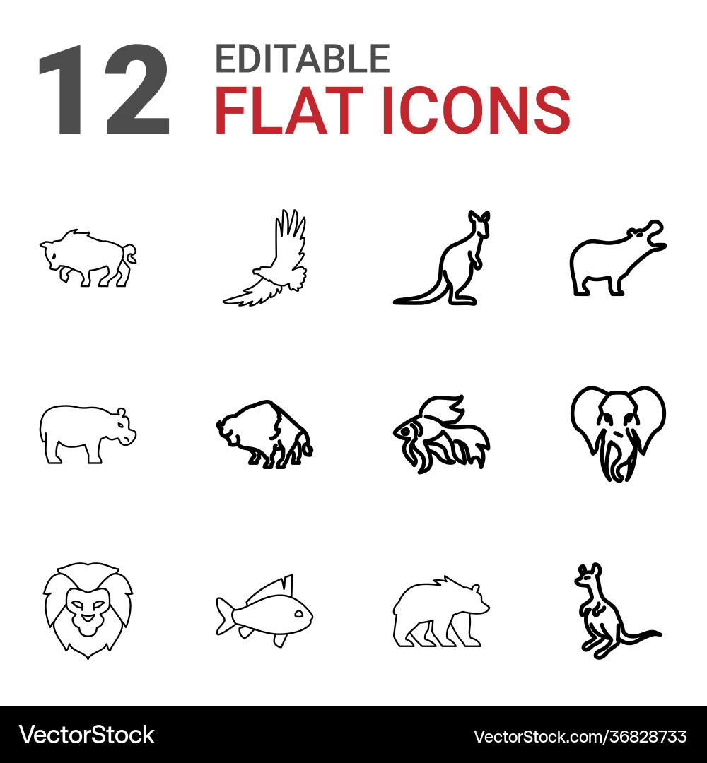 12 wildlife icons Royalty Free Vector Image - VectorStock