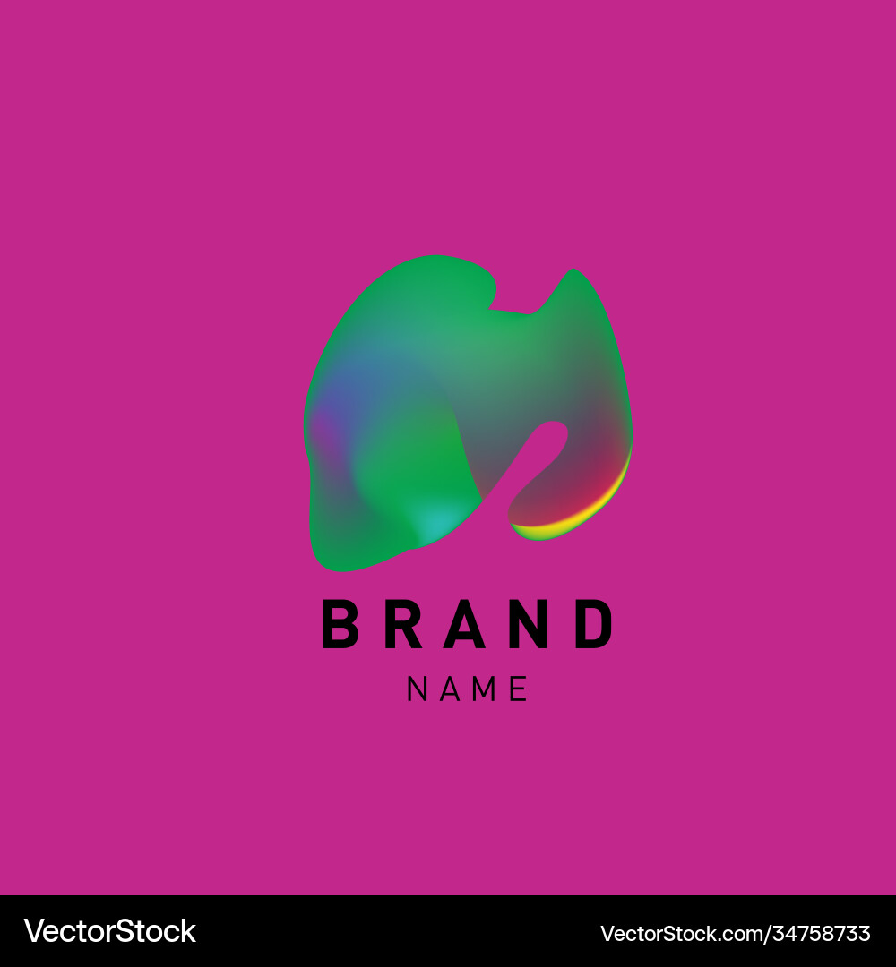 Abstract liquid 3d gradient logo brand company Vector Image