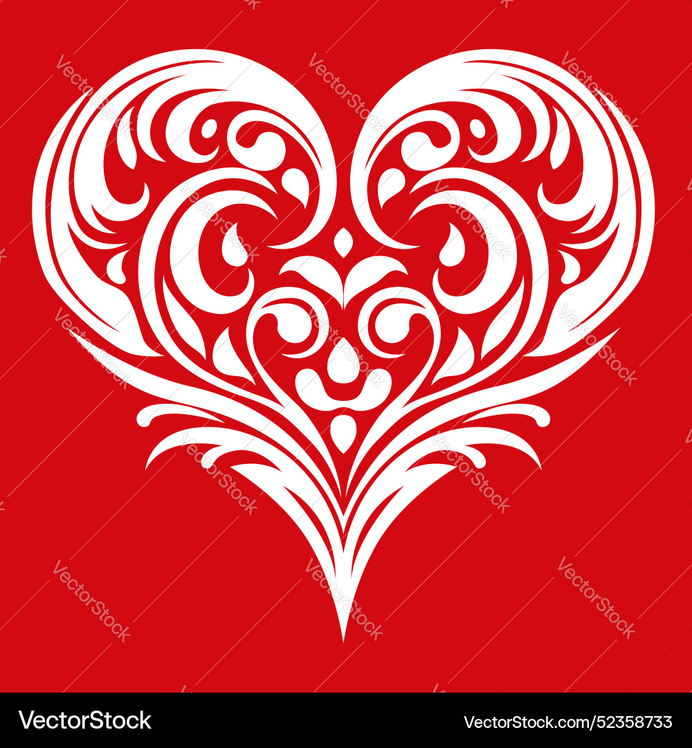Decorative heart damask ornate style Royalty Free Vector