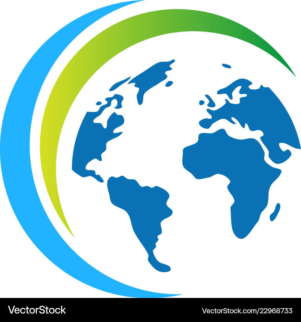 Globe earth logo Royalty Free Vector Image - VectorStock