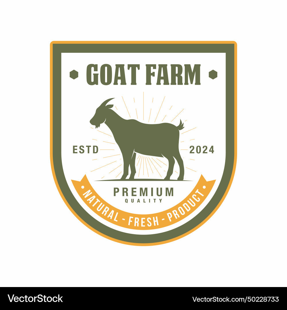 Goat farm emblem logo design Royalty Free Vector Image