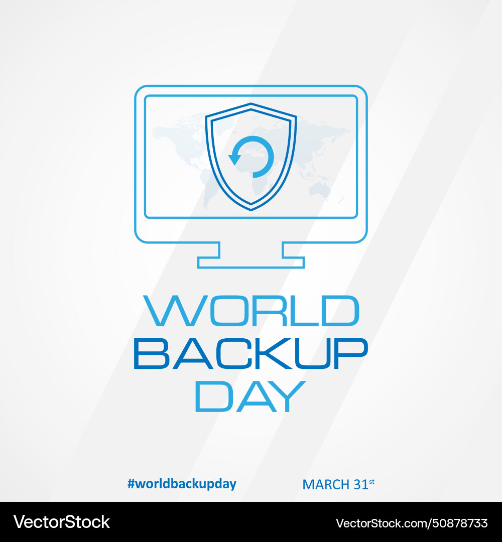 Letter world backup day element template design Vector Image