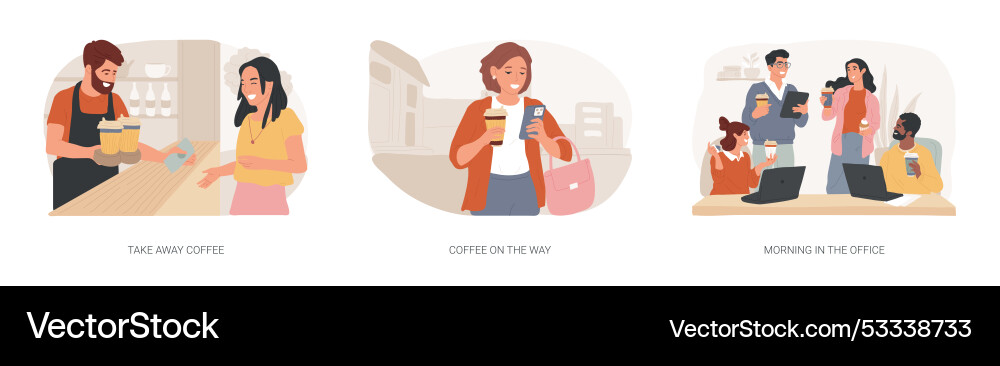 Morning coffee isolated cartoon Royalty Free Vector Image