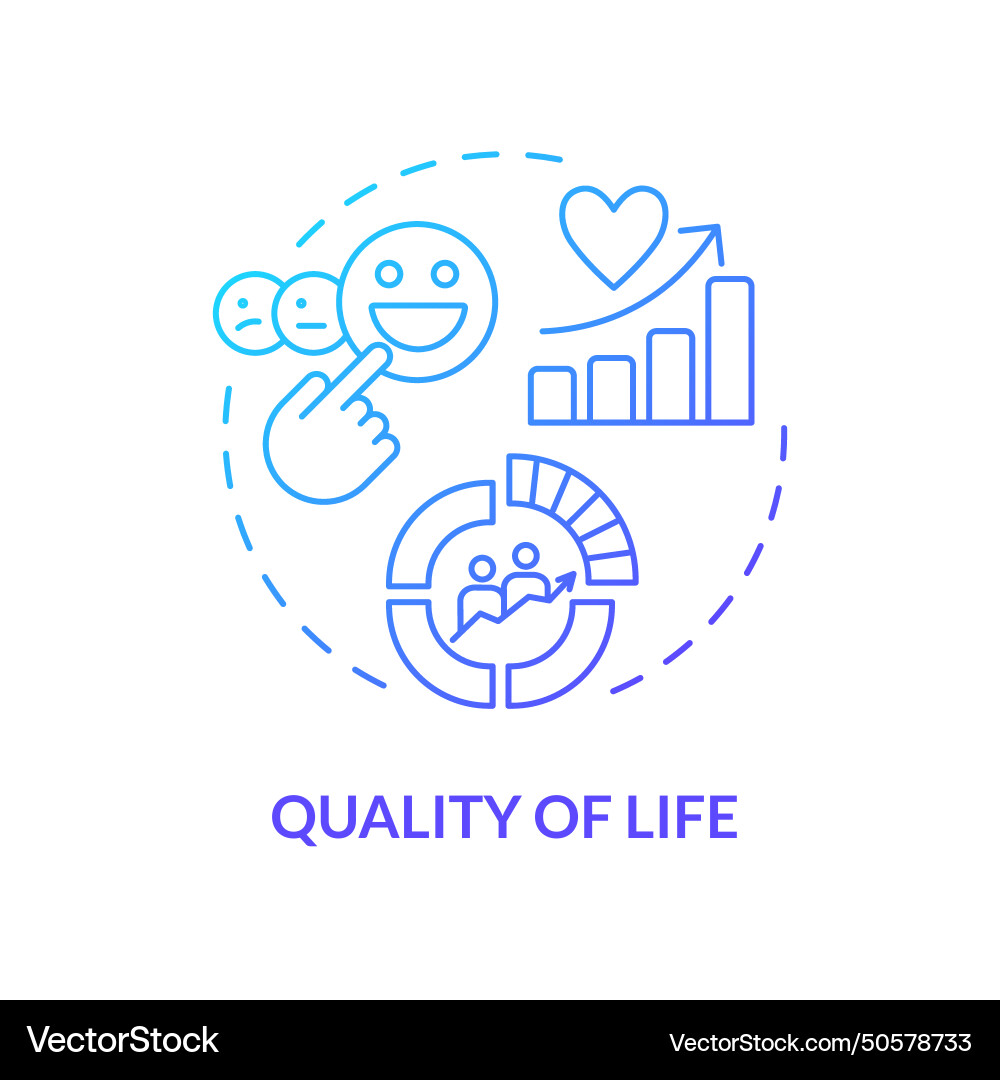 Quality of life blue gradient concept icon Vector Image