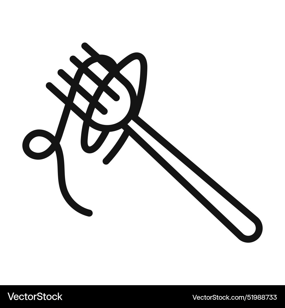 Spaghetti on a fork icon mark in filled style Vector Image