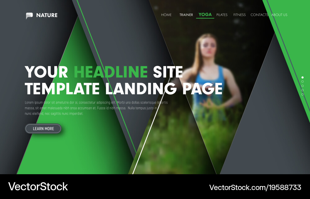 Universal banner template for the landing page Vector Image