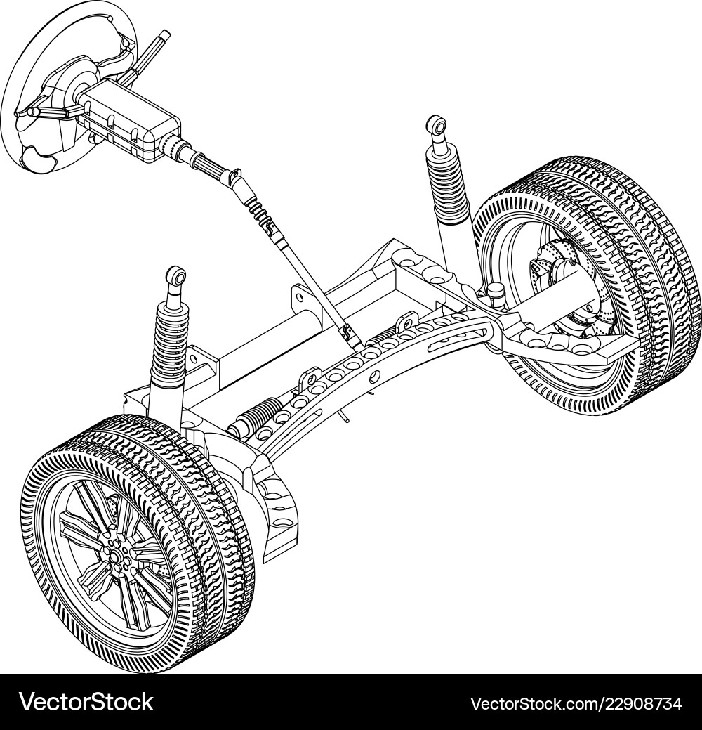 3d model of steering column Royalty Free Vector Image