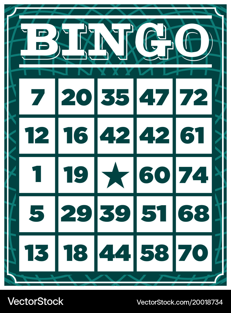 Bingo retro vintage card Royalty Free Vector Image
