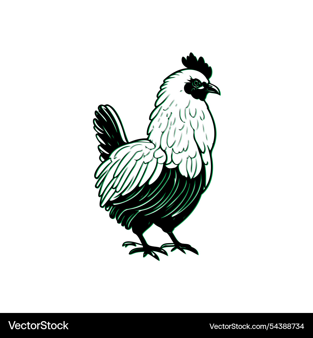 Hen chicken farm animal design concept Royalty Free Vector
