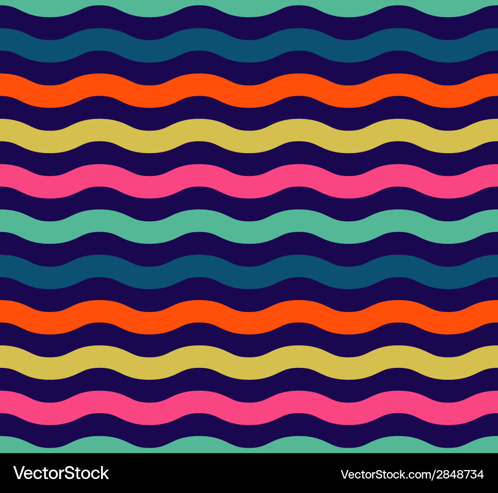 Seamless colorful wave pattern Royalty Free Vector Image