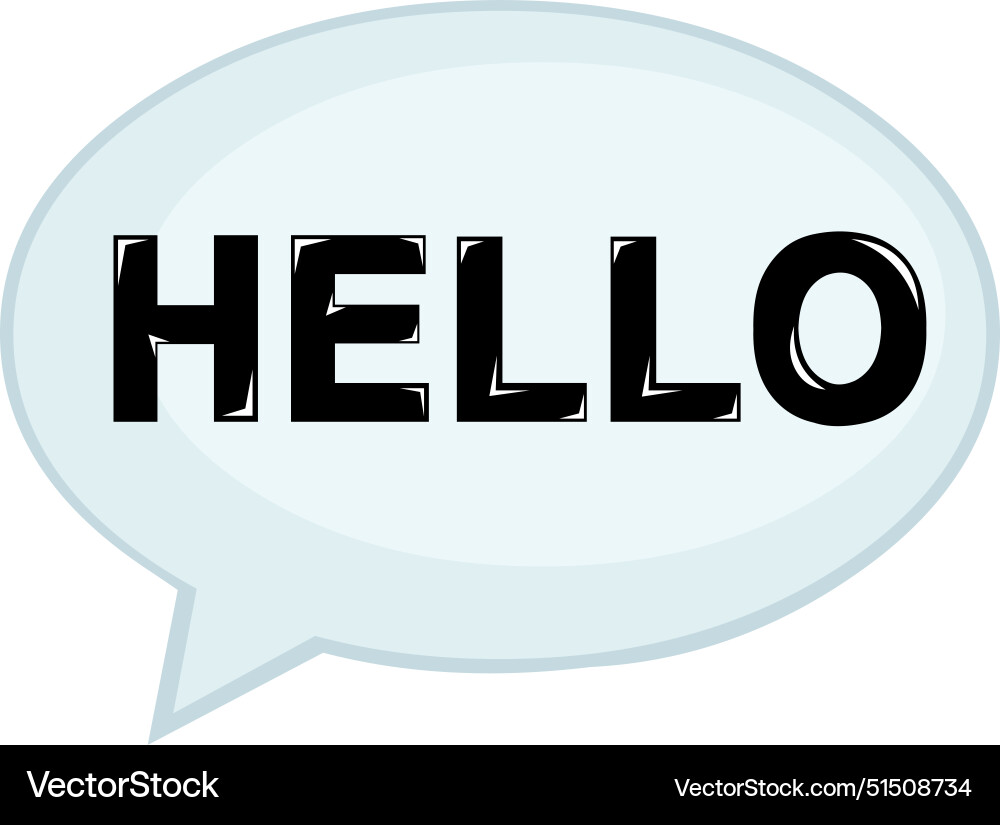 Speech bubble hello text Royalty Free Vector Image