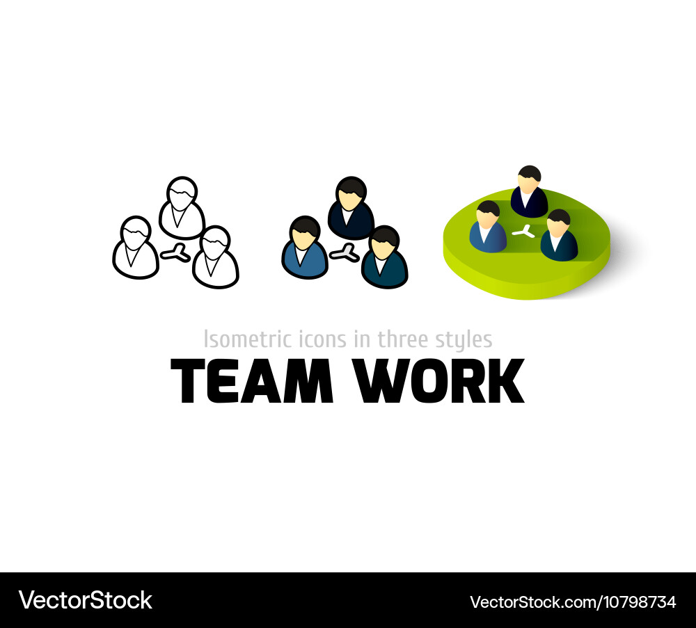 Team work icon in different style Royalty Free Vector Image