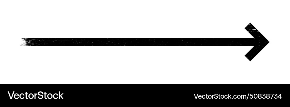 Thin black arrow pointing right long straight Vector Image