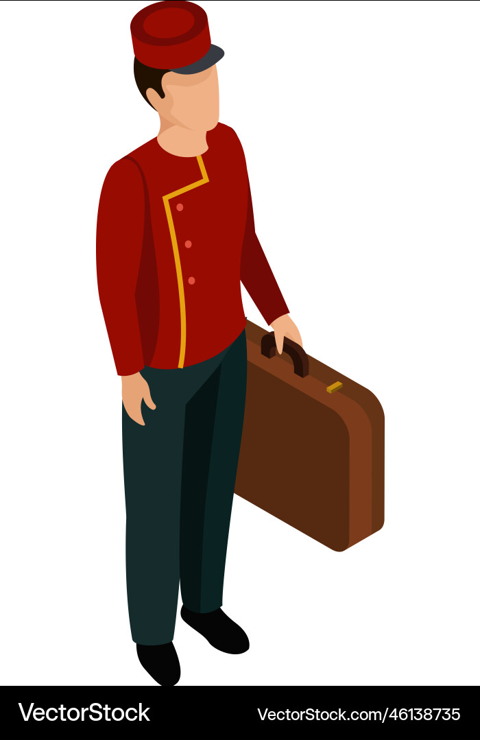 Bell attendant professions composition Royalty Free Vector