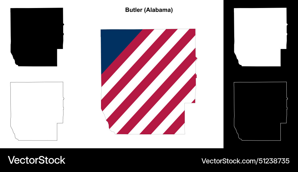 Butler outline map Royalty Free Vector Image - VectorStock