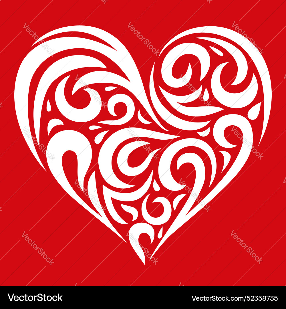 Decorative heart damask ornate style Royalty Free Vector
