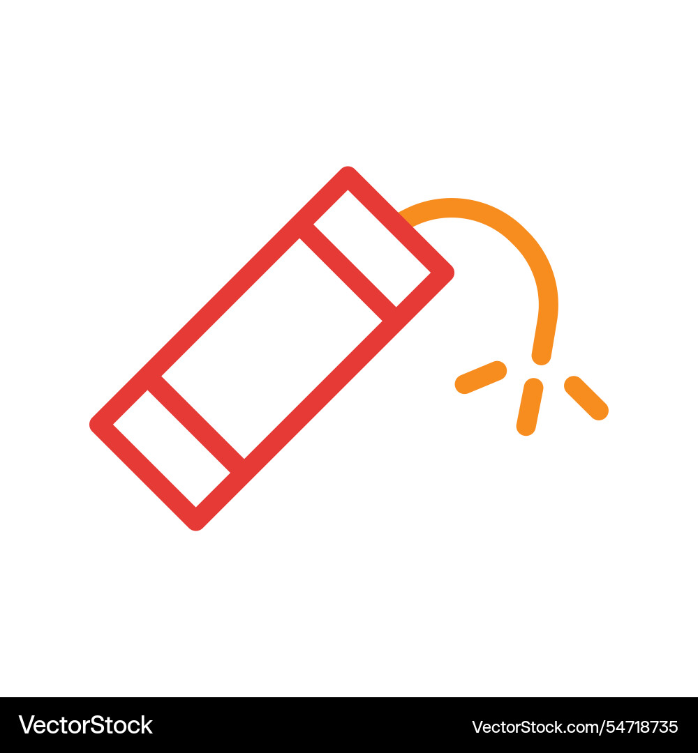 Dynamite stick with burning wick concept Vector Image