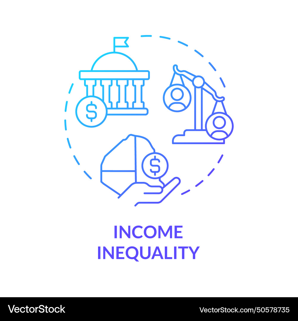 Income inequality blue gradient concept icon Vector Image