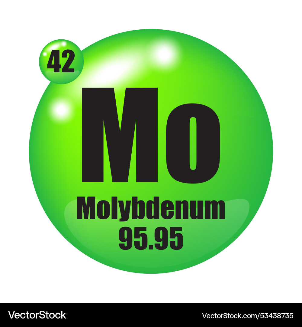 Molybdenum icon mo chemical element atomic number Vector Image