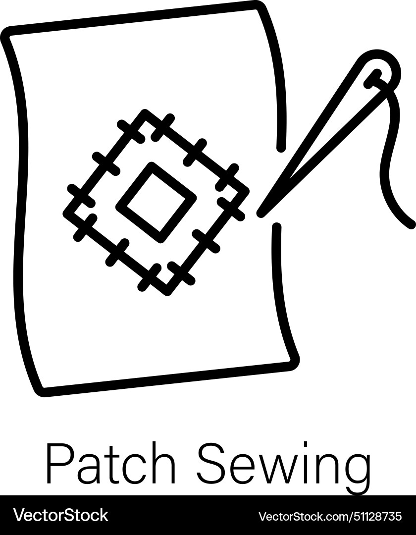 Patch sewing Royalty Free Vector Image - VectorStock