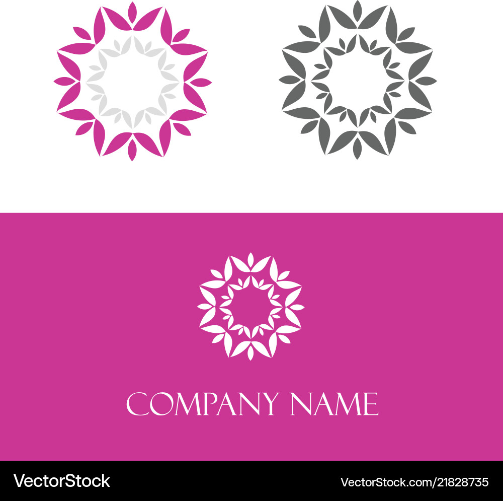 Pink logo round Royalty Free Vector Image - VectorStock