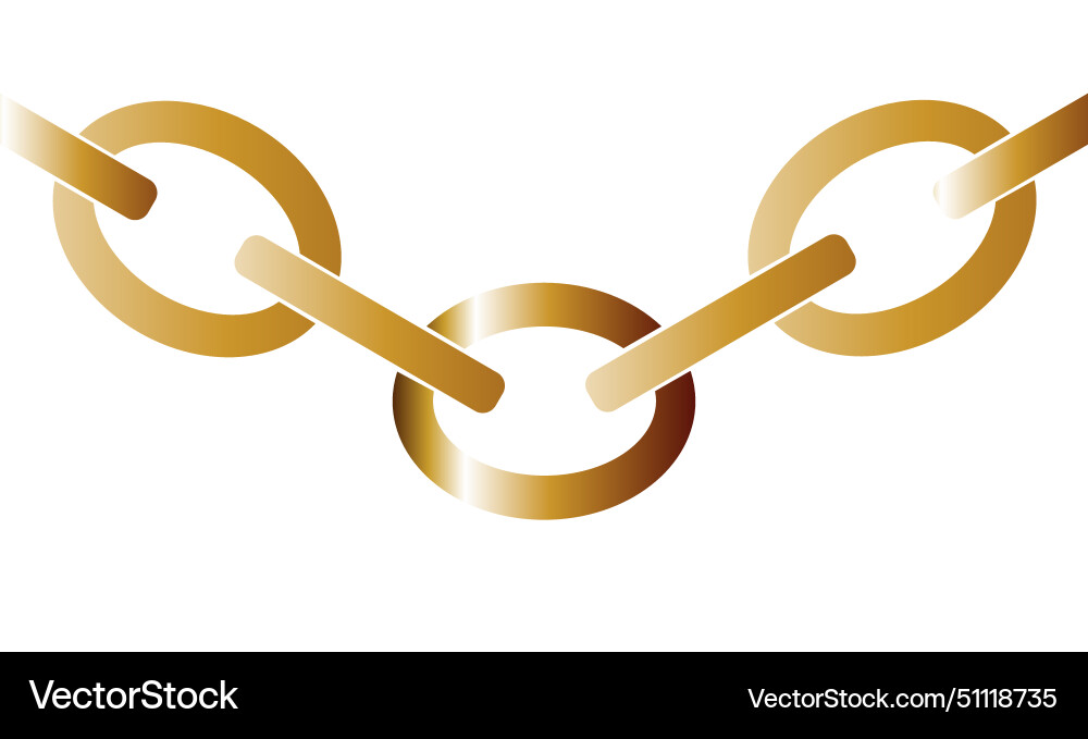Steel string gold chain silhouette Royalty Free Vector Image