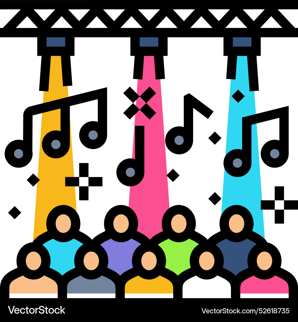 Underground party rave retro color icon Royalty Free Vector
