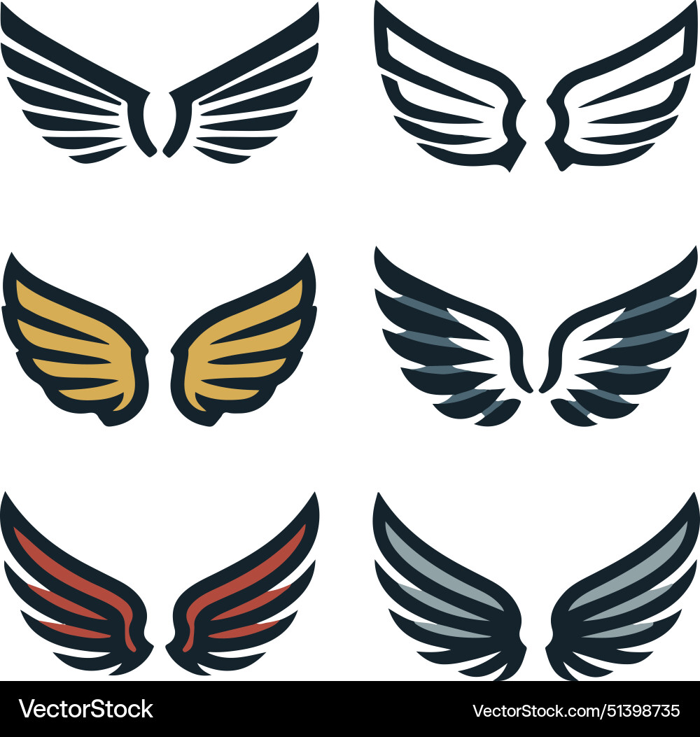 Versatile wing logo designs Royalty Free Vector Image