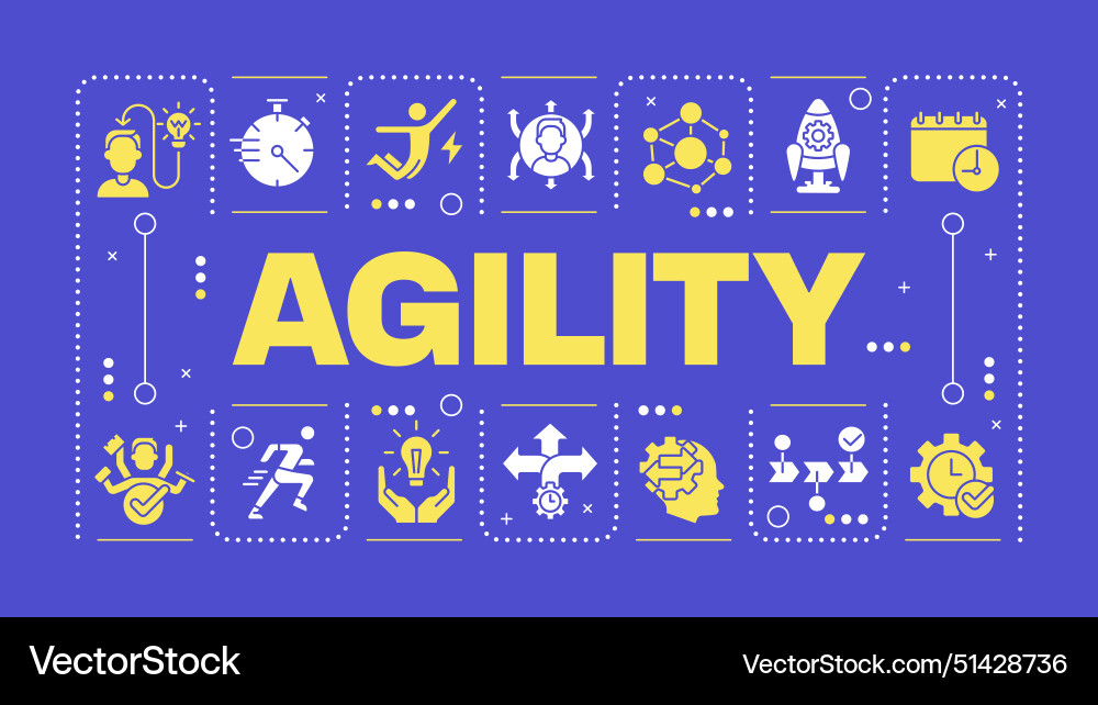 Agility purple word concept Royalty Free Vector Image