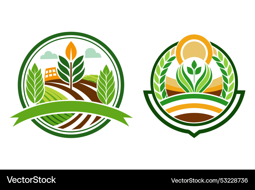 Agro farm logo customizable Royalty Free Vector Image