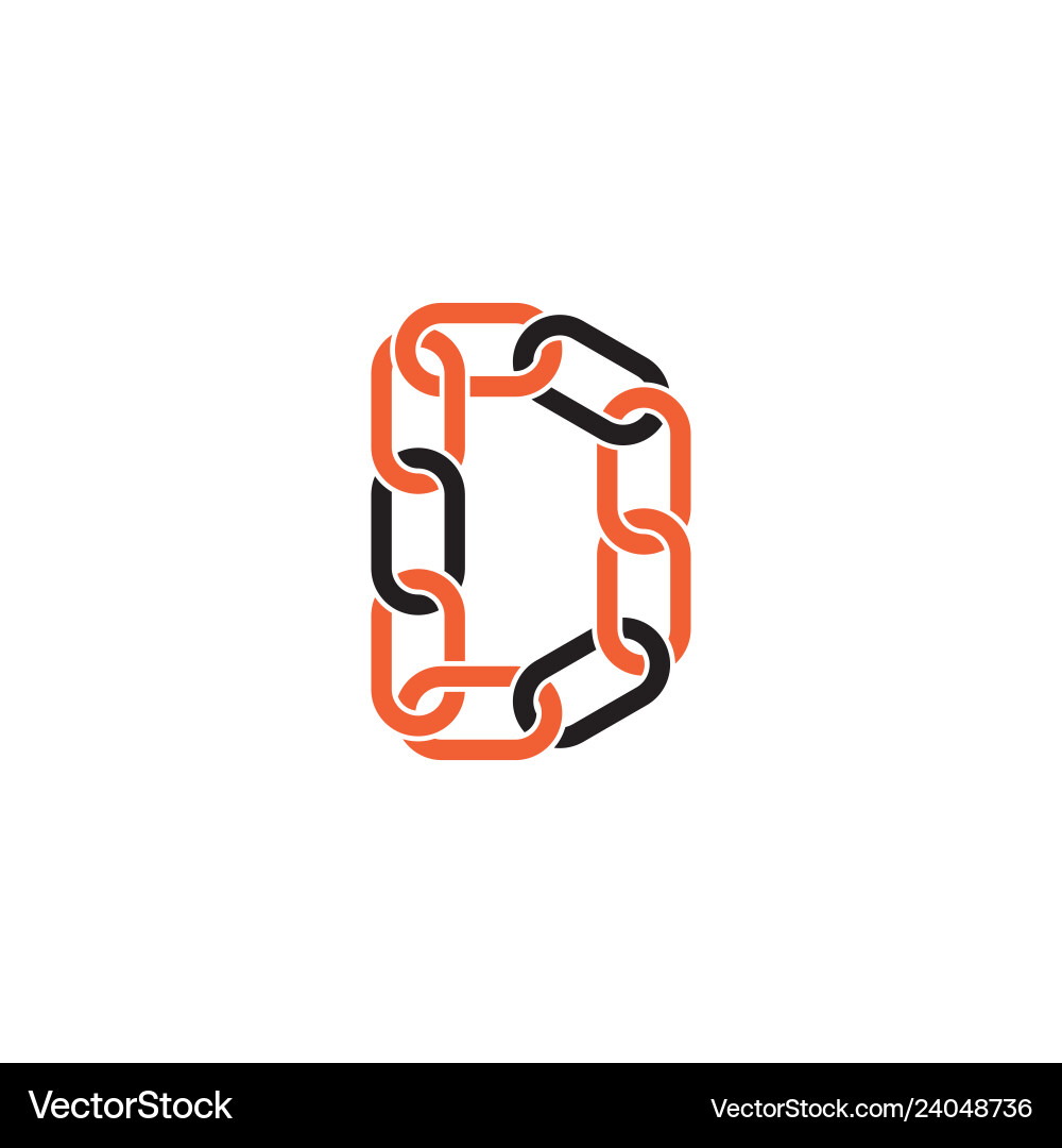 Chain letter d link logo icon Royalty Free Vector Image