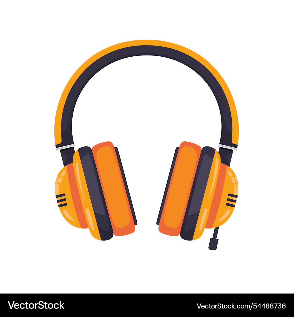 Colorful headset with microphone for gaming Vector Image