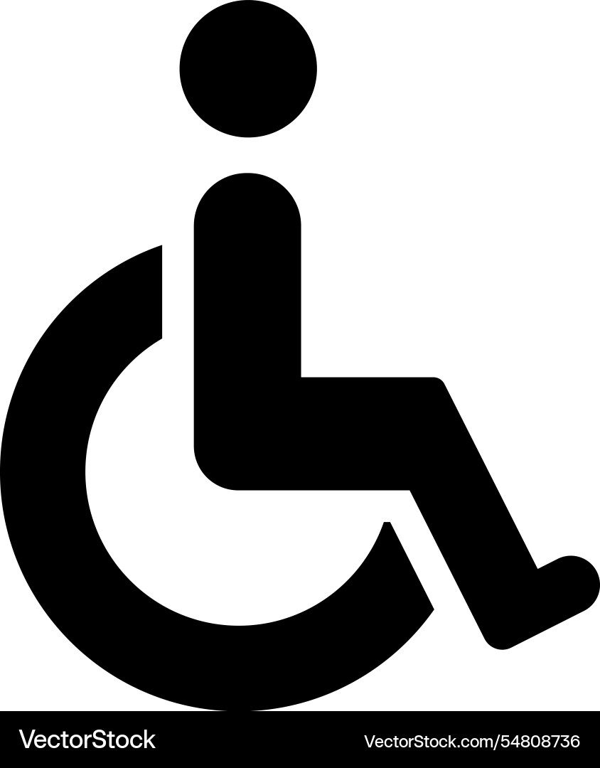 Disabled sign wheelchair symbol - icon Royalty Free Vector