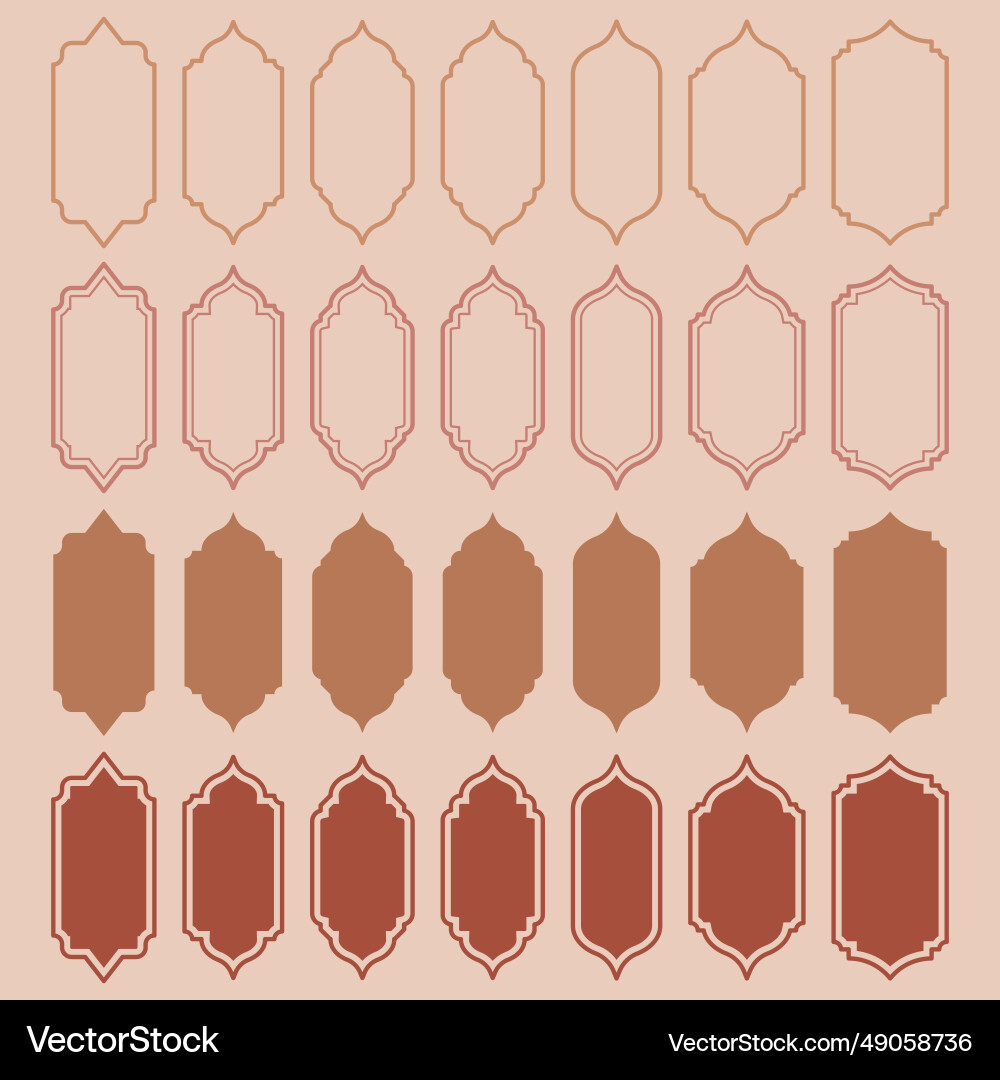 Islamic Arch & Ornament Shapes Royalty Free Vector Image