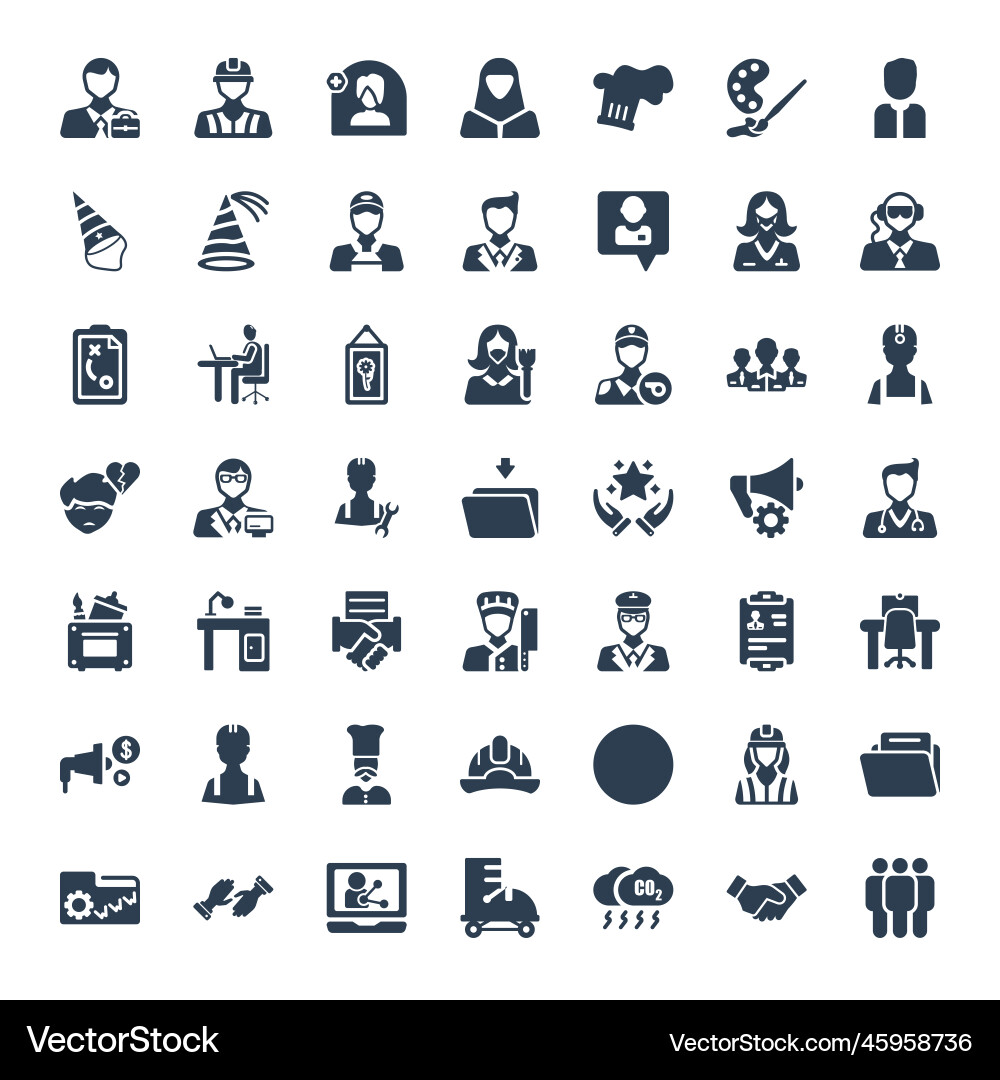 Job icons Royalty Free Vector Image - VectorStock