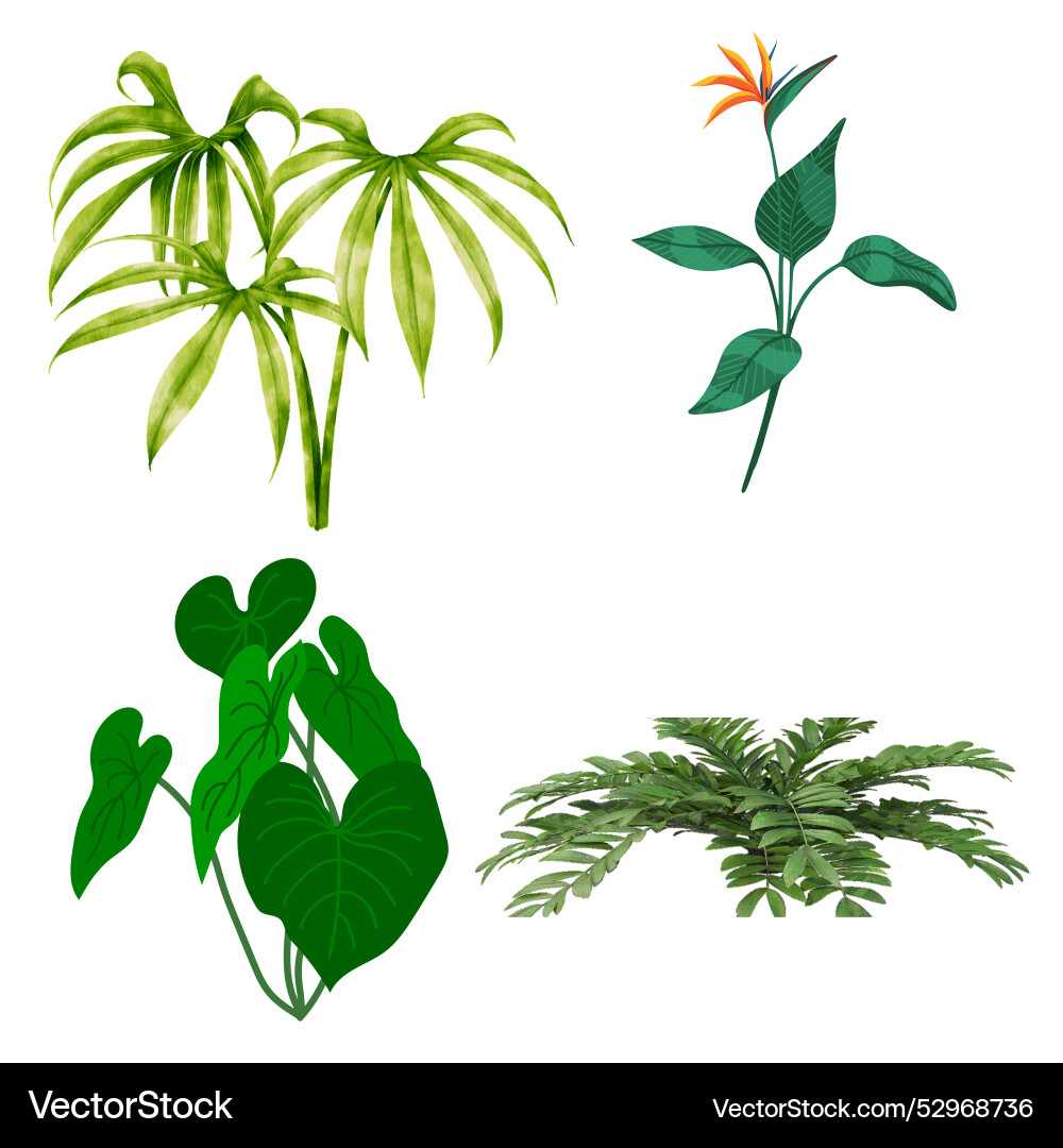 Jungle trees shapes cutout backgrounds 3d – Free Vector | VectorStock