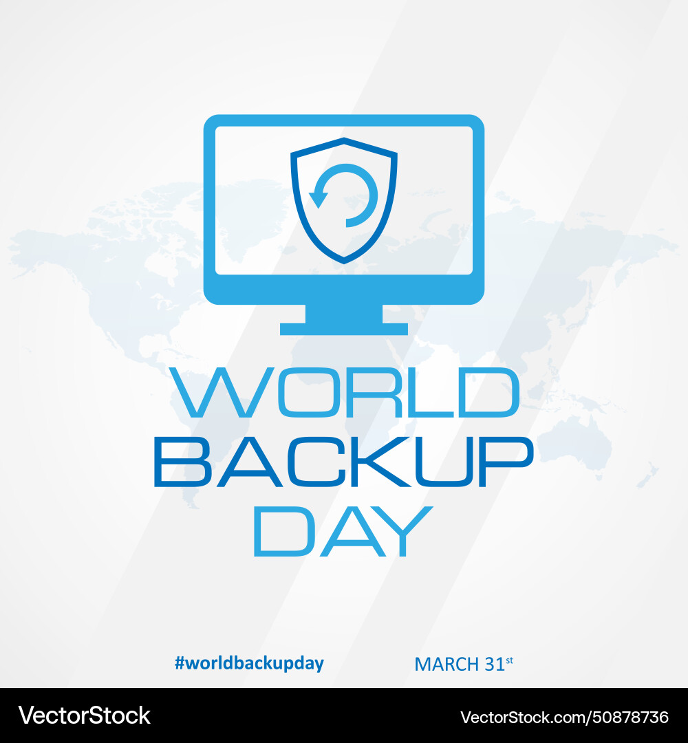 Letter world backup day element template design Vector Image