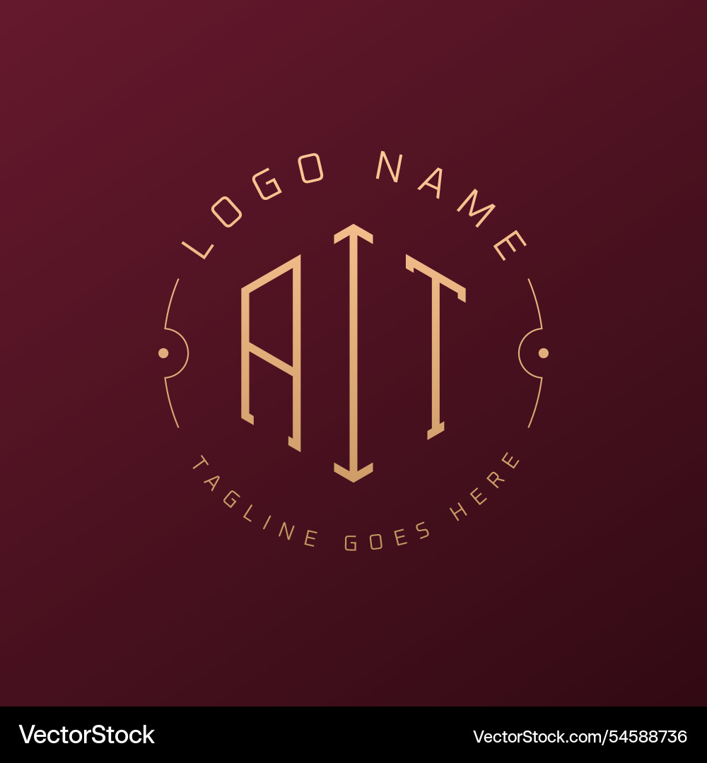 Luxury ait logo design elegant letter Royalty Free Vector