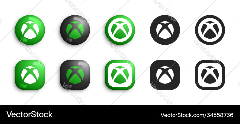 Microsoft xbox video game console modern 3d Vector Image