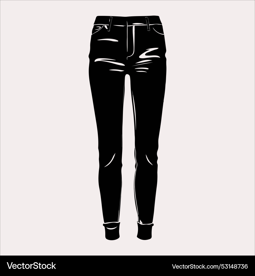 Modern and fashionable pants silhouette Royalty Free Vector