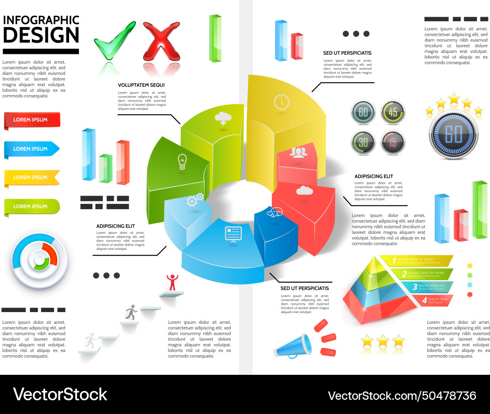 Realistic colorful infographic template Royalty Free Vector